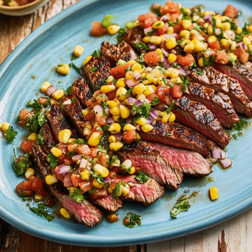 Chipotle Flank Steak with Corn Salsa |Bold, Juicy, Grilled 1