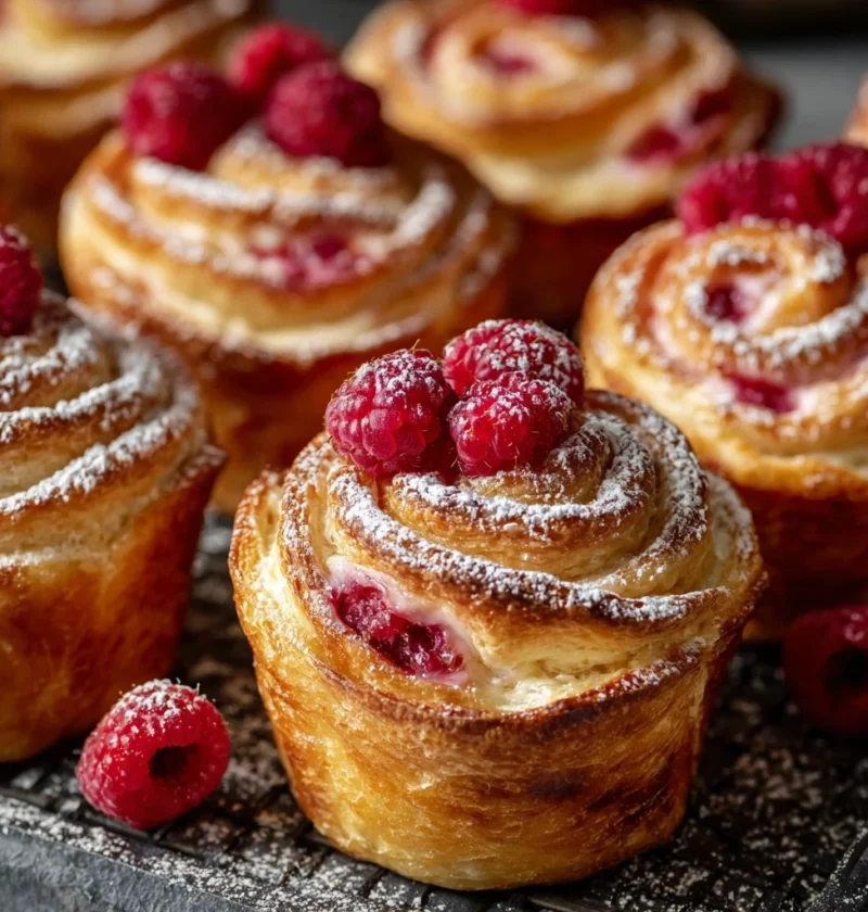 Raspberry Cream Cheese Cruffins Recipe - Flaky and Easy